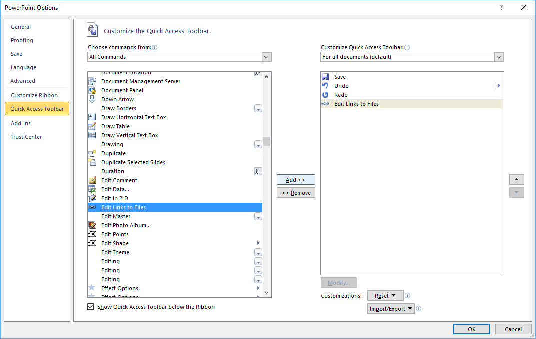 How To Break Update Or Change Links To Excel Charts Or Worksheets In 