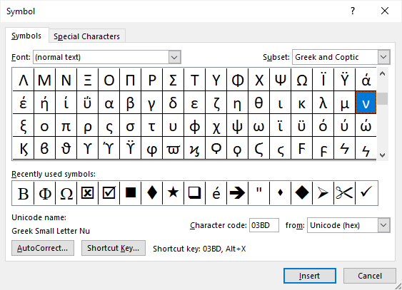 Insert symbol dialog box microsoft word insert greek characters 3 