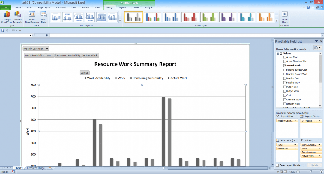 Send Microsoft Project Data to Excel using Visual Reports