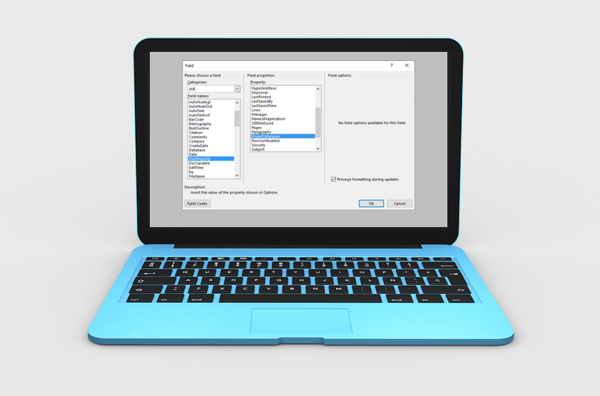 How To Insert Fields In Word Built in Or Custom 