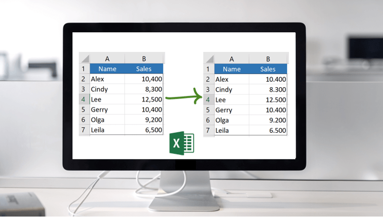 Change decimal point to comma separator and vice versa in Excel 