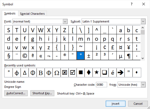 How to Insert or Type the Degree Symbol in Word (5 Ways to Insert °)