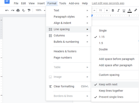 How to Stop Paragraphs from Breaking Across Pages in Google Docs