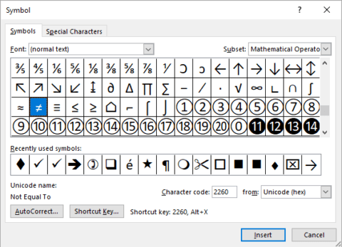 How to Insert the Does Not Equal Sign in Word (6 Ways to Type or Insert ≠)
