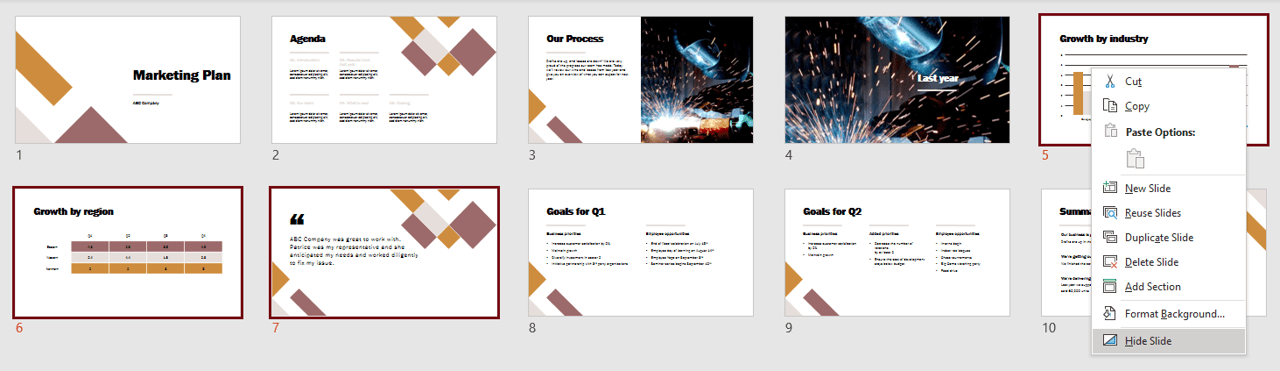 How To Hide And Unhide Slides In PowerPoint with Shortcuts 