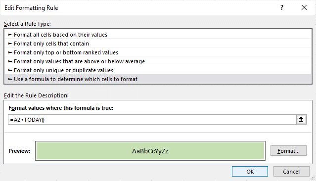 Use Conditional Formatting In Excel To Highlight Dates Before Today 3 Ways 