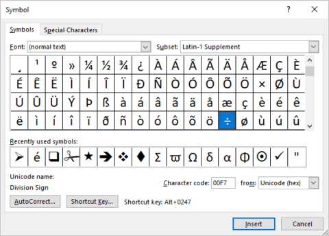 How to Insert or Type the Division Symbol in Word (5 Ways to Insert ÷ ...