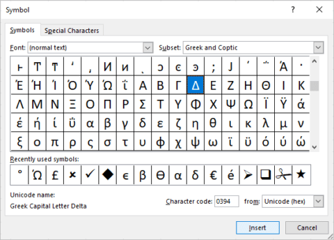 How to Insert or Type the Delta Symbol in Excel (7 Ways to Insert Δ or δ)