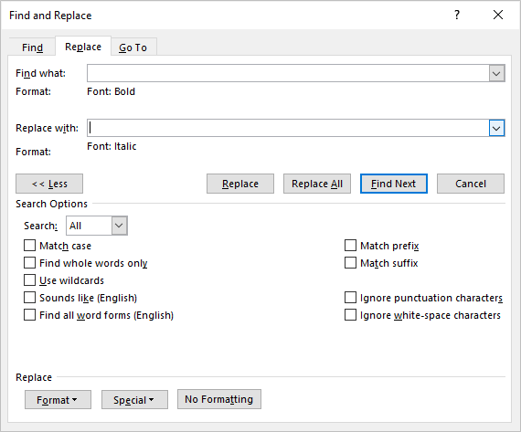 How To Find And Replace Formatting In Word such As Bold Italic And Font 