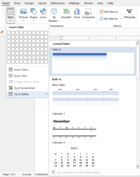 How To Create A Table Template In Word