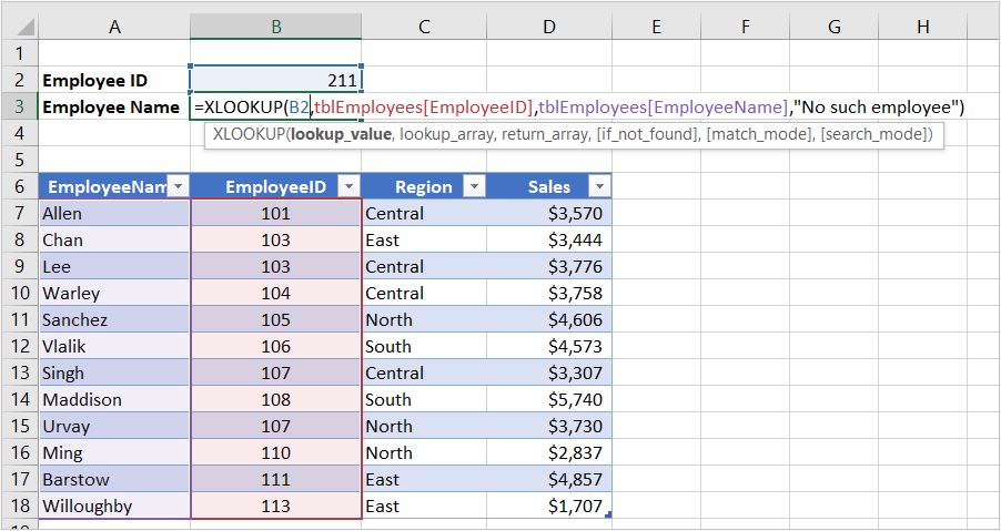 Excel XLOOKUP Function Overview Syntax Formula Examples 