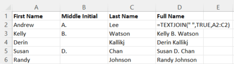 How to Combine First and Last Name in Excel (5 Ways)